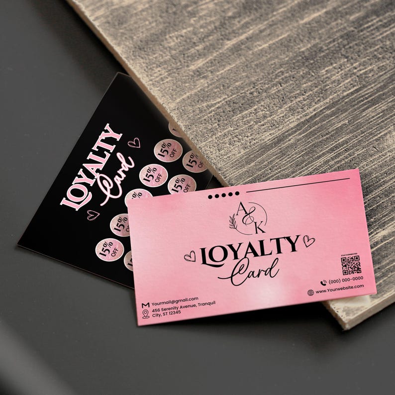 Loyalty Card Template, Beauty Loyalty Cards, Diy Marketing Cards ...