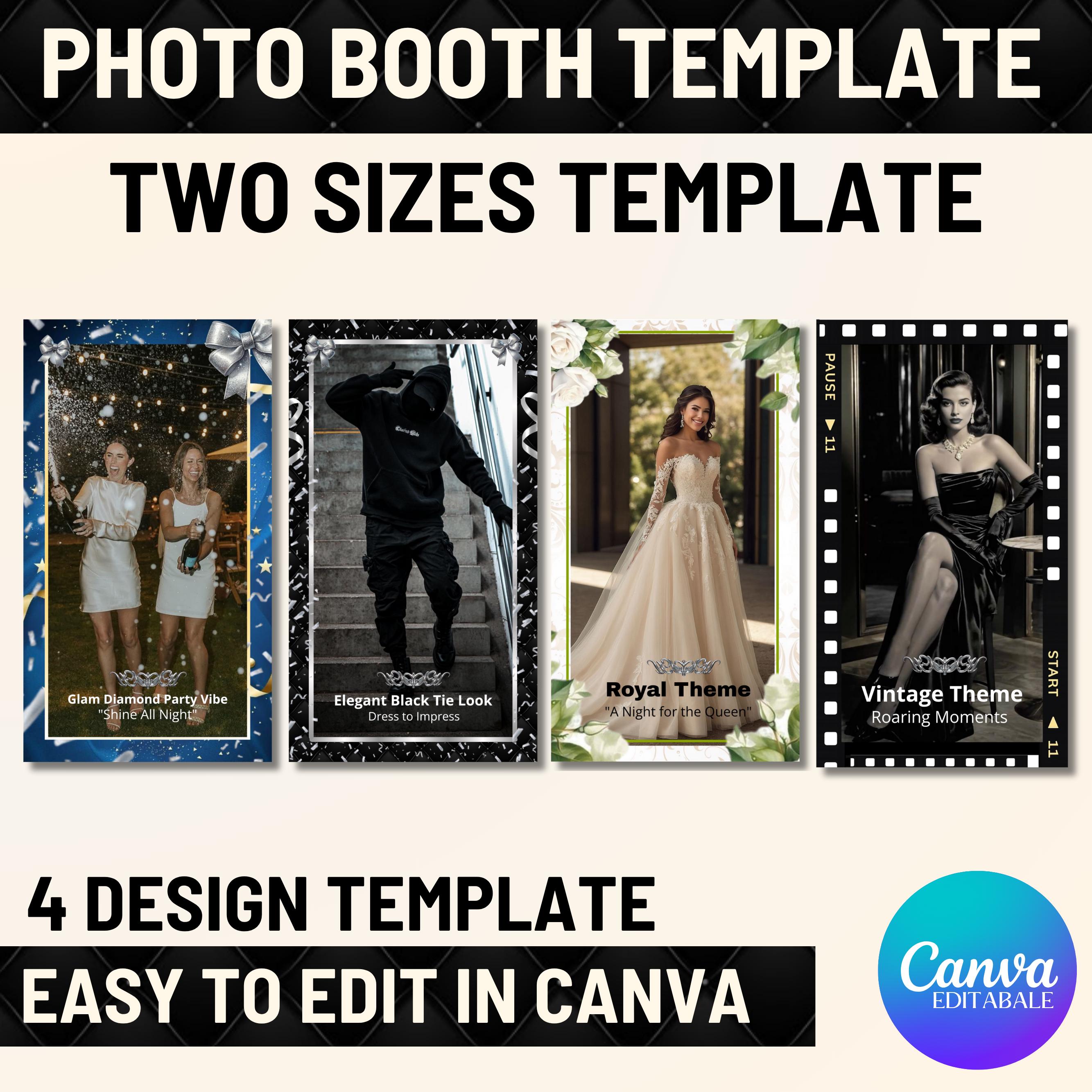 360 Photo Booth Overlays Template, 2 Sizes,editable Photobooth Video ...