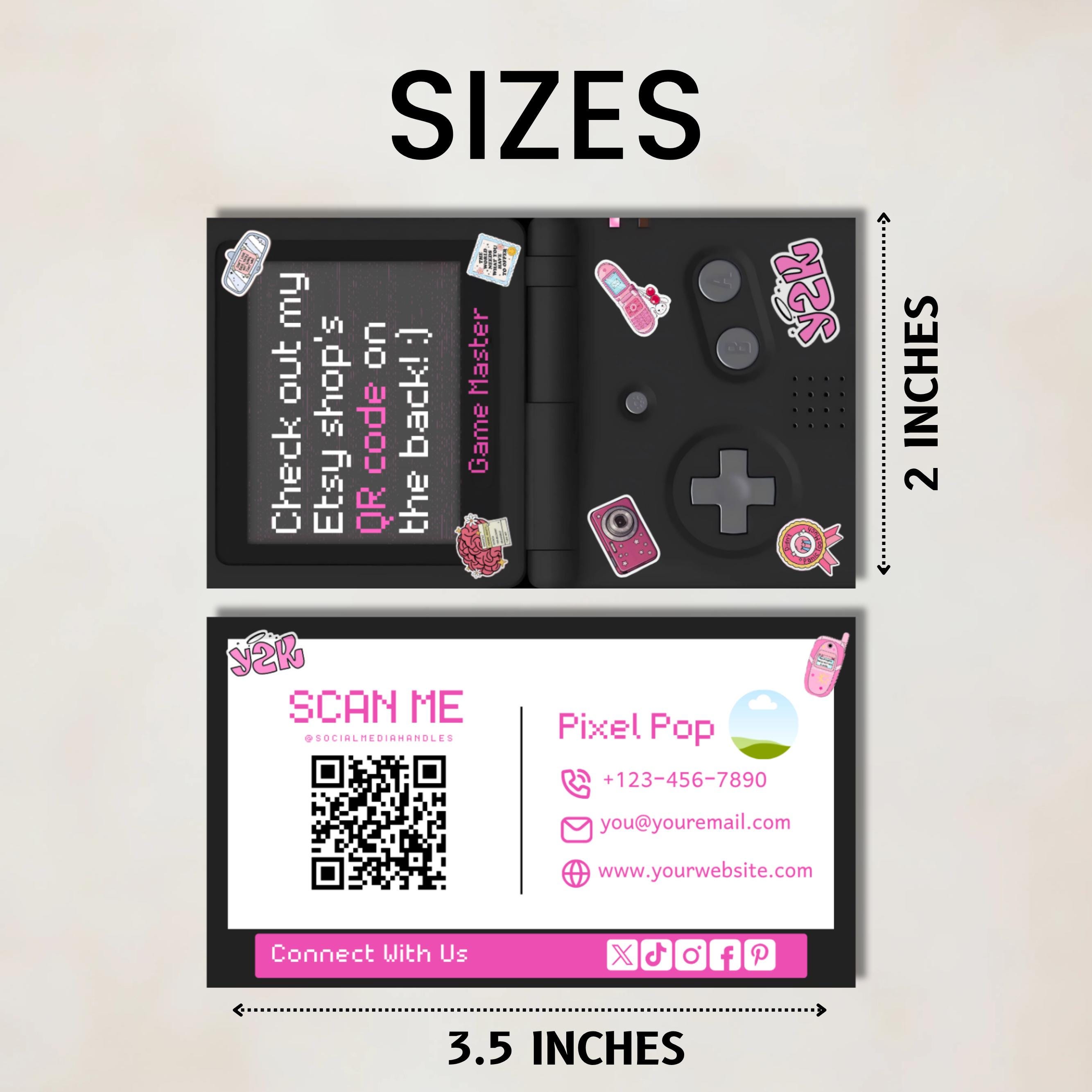 Editable Y2k Phone Business Card, Y2k Business Card Template, Mobile ...