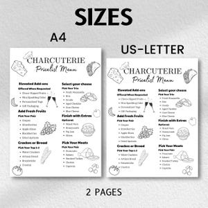 Editable Charcuterie Pricelist Menu, Charcuterie Business Pricelist ...