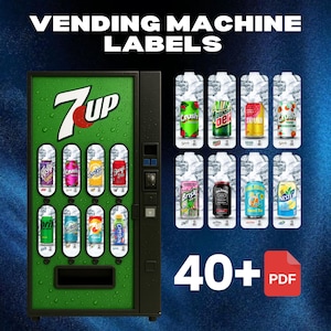 Vending Machine Labels Can - Etsy
