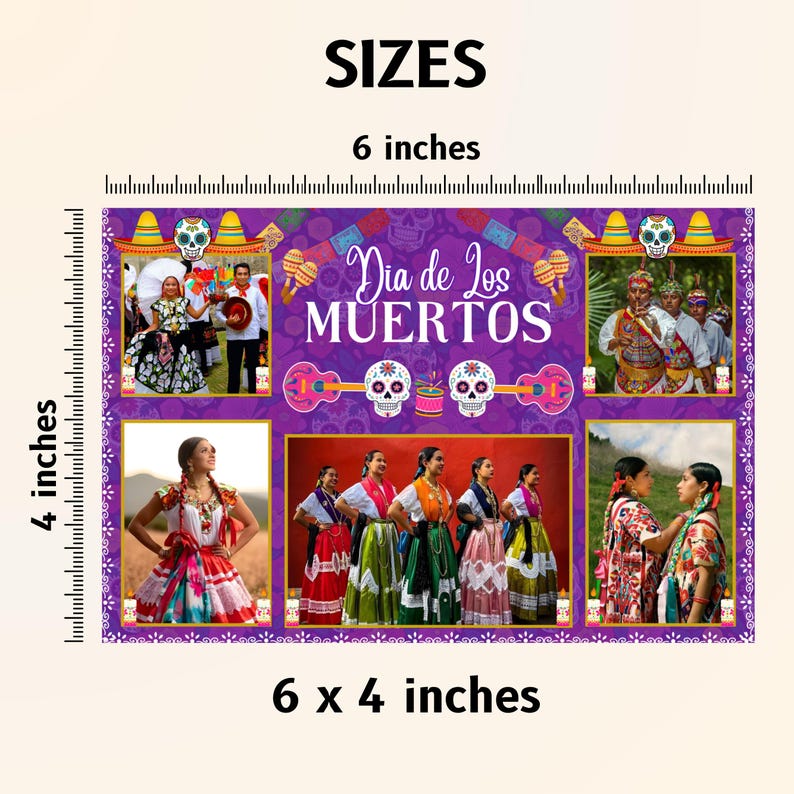 Dia De Los Muertos Photo Booth Template | Editable Day of the Dead ...