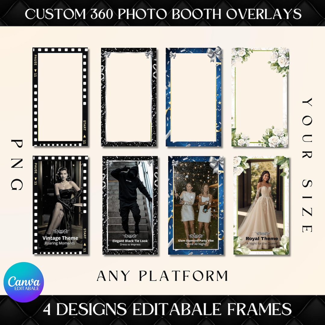 Custom 360 Photo Booth Overlays Templates, Custom Order for 360 ...