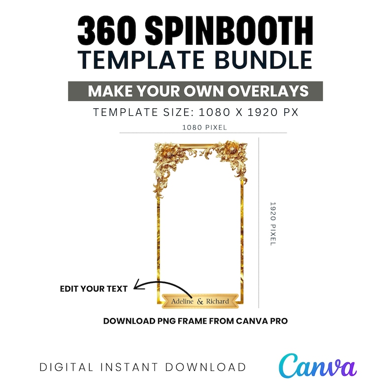 360 Spin Booth Video Overlay Templates Bundle, 45+ Photo Booth Party ...
