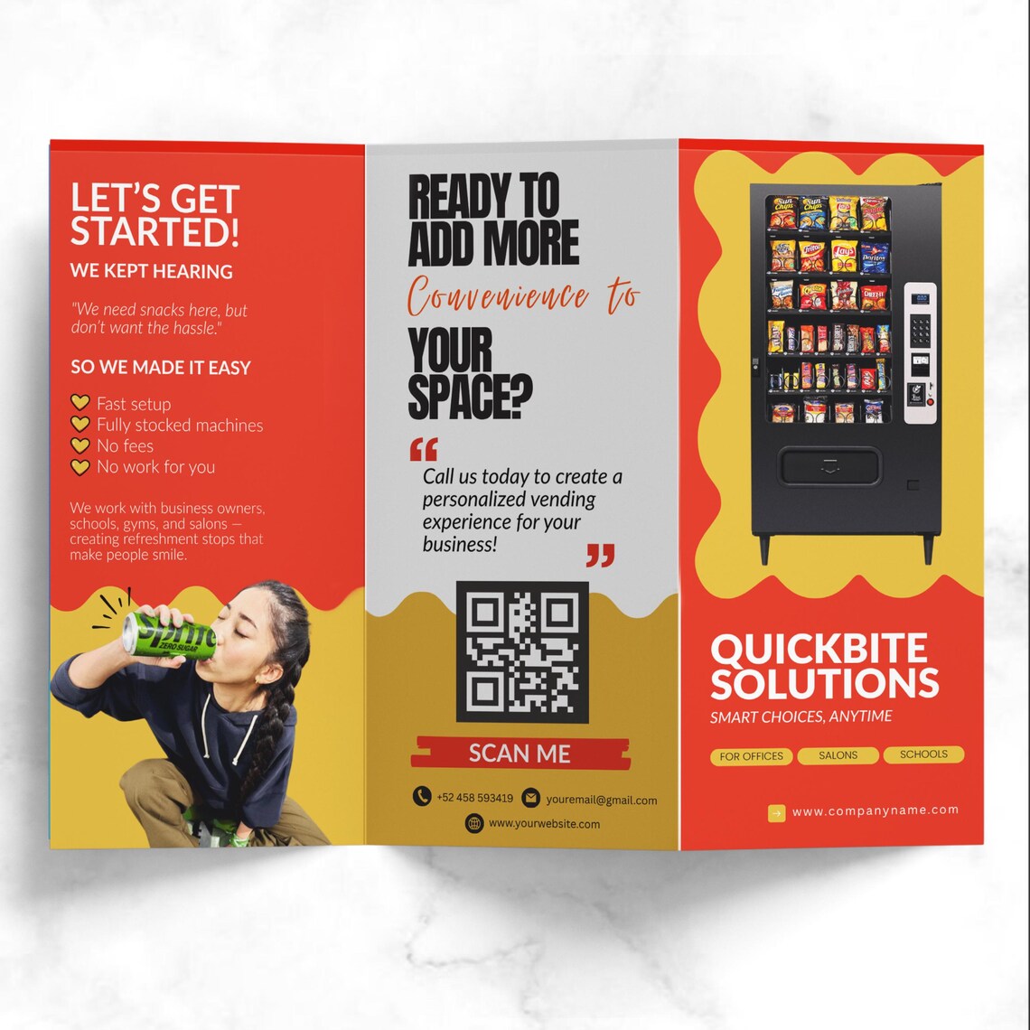 Vending Machine Brochure Business Template, Vending Machine Trifold ...