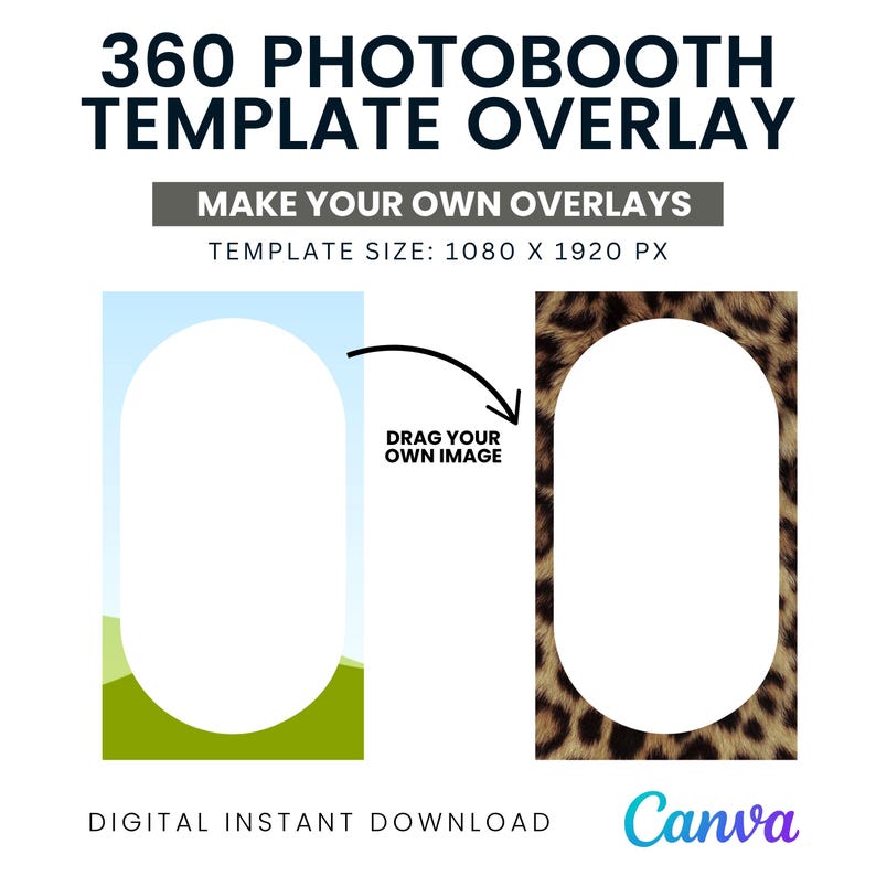 360 Photobooth Overlay Frames Templates, Canva Templates, 1080 X 1920 ...
