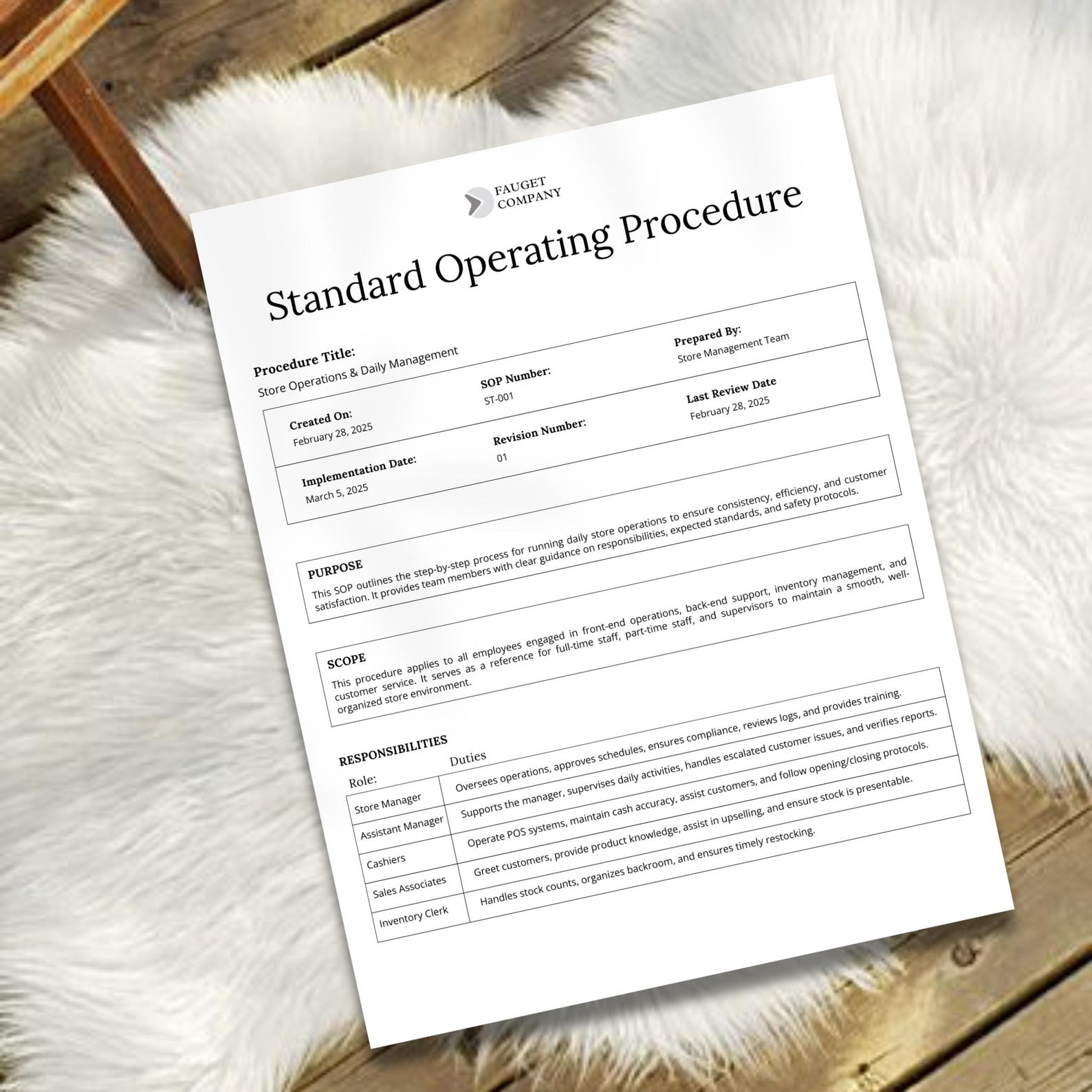Standard Operating Procedure Template for Equipment Manager, Simple SOP ...