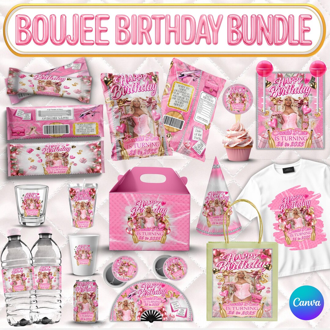 Boujee Birthday Bundle Template, Birthday Party Decor, Boujee,boujee ...