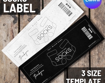Editable Socks Label Template, Socks Packaging Template, Socks Wrap ...