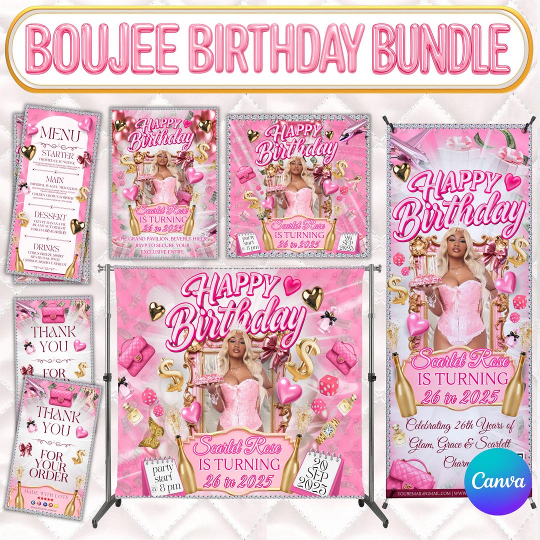 Boujee Birthday Bundle, Boujee Birthday Templates, Boujee Flyer, Boujee ...