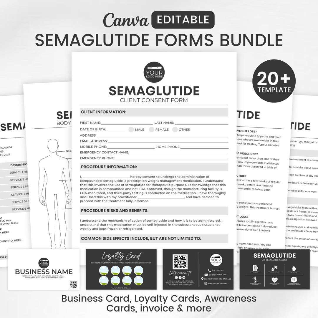 20+ Semagluetide Forms Bundle, Weight Loss Business Templates ...