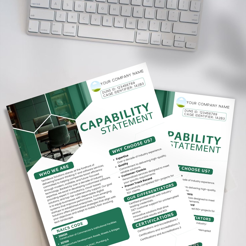 Business Capability Statement, Corporate Flyer, Editable Capability ...