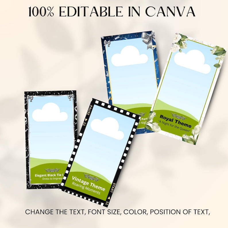360 Photo Booth Overlays Template, 2 Sizes,editable Photobooth Video ...