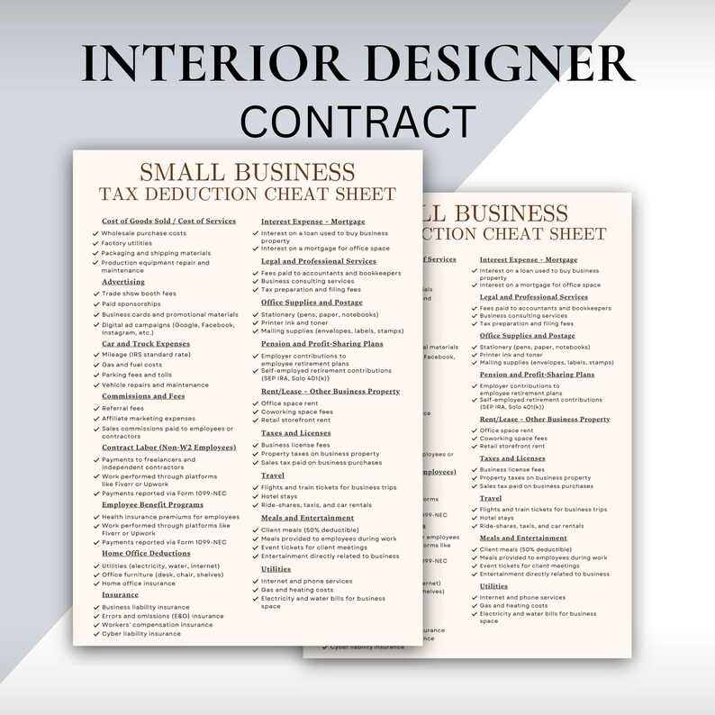 Tax Deduction Sheets, Business Tax Deductions,tax Deduction Tracker ...