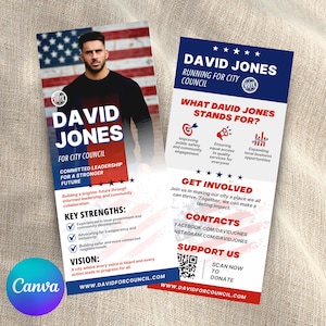 Political Campaign Rack Card Template, Election Candidate Flyer ...