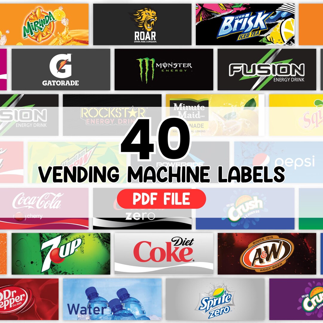 Vending Machine Label, High Quality Labels, Sparkling Water and Soda ...