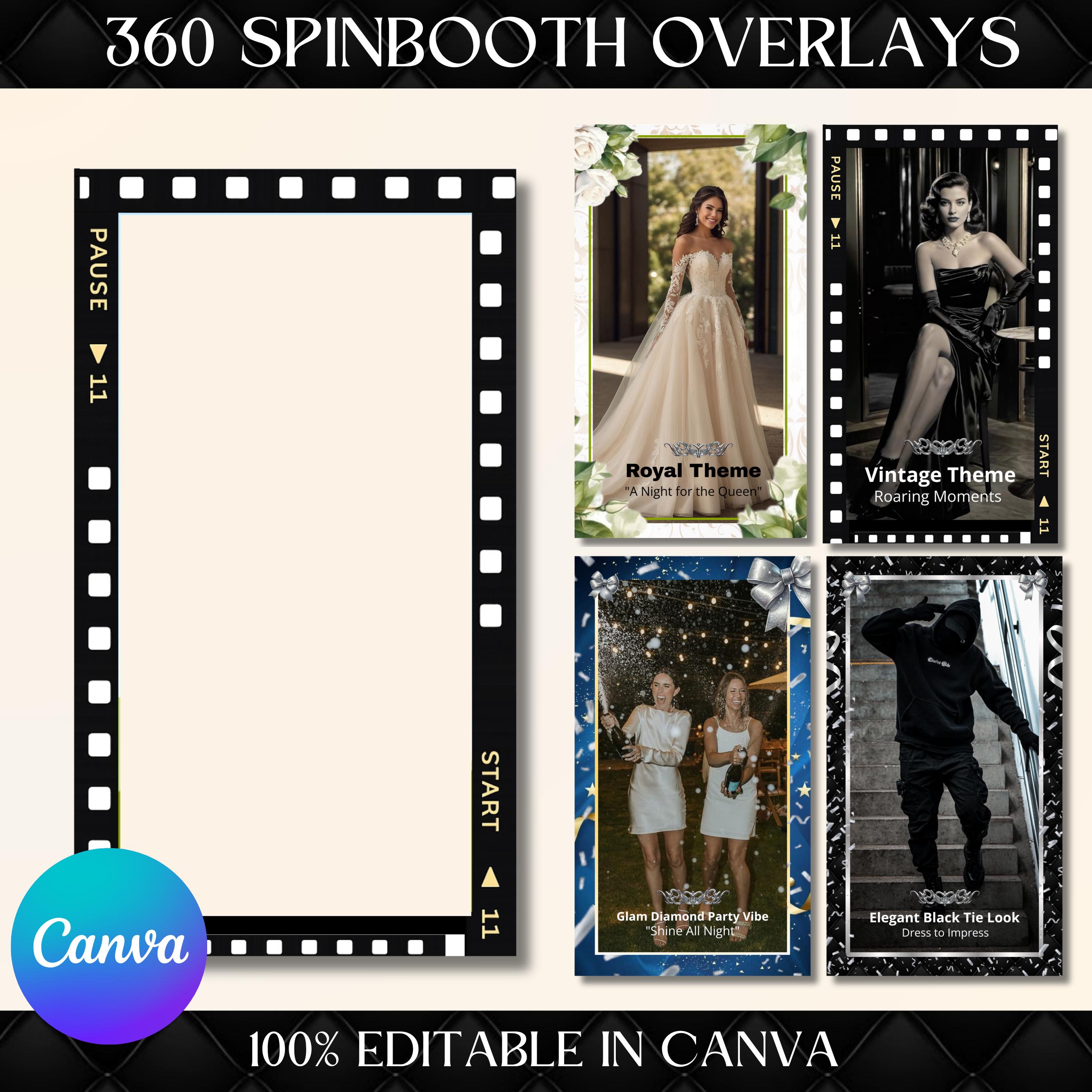 360 Photo Booth Overlays Template, 2 Sizes,editable Photobooth Video ...