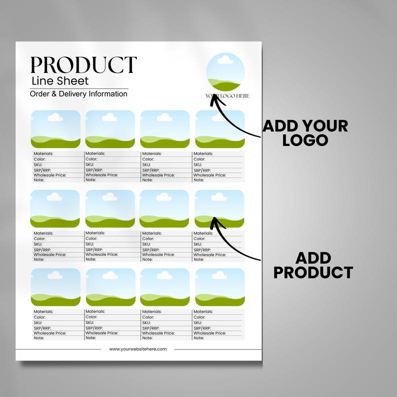 Editable Product Line Sheet Canva Template, Wholesale Line Sheet, Price ...