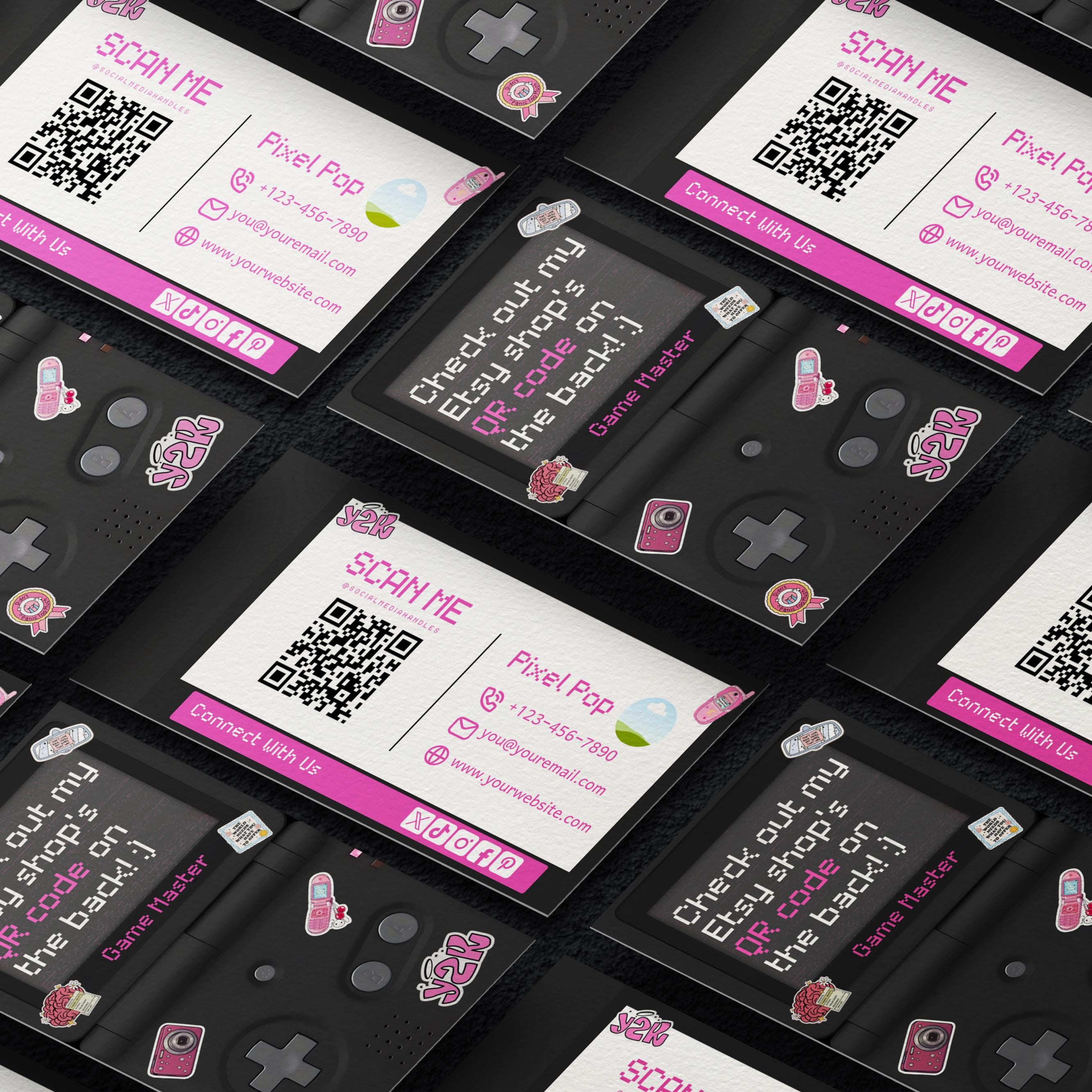 Editable Y2k Phone Business Card, Y2k Business Card Template, Mobile ...