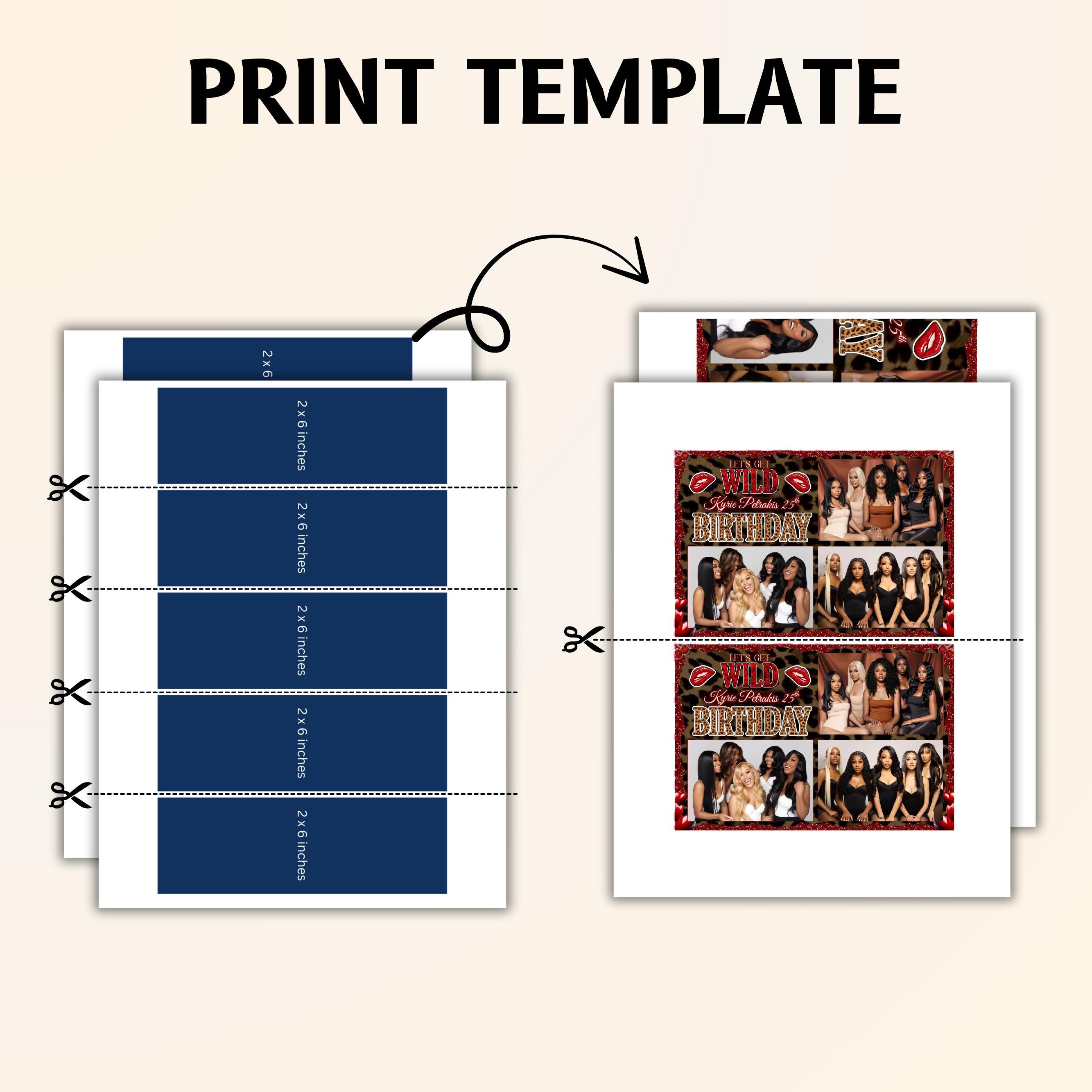 Cheetah Print Photo Booth Template, Red Cheetah Photo Strip Template ...