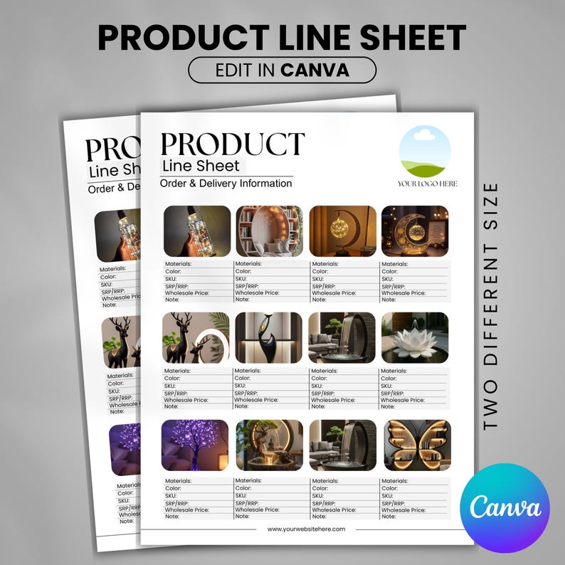 Editable Product Line Sheet Canva Template, Wholesale Line Sheet, Price ...