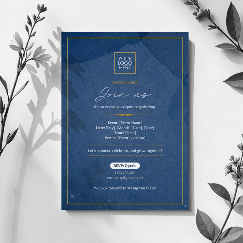 Business Invitation Template, Corporate Annual Celebration Dinner Party ...