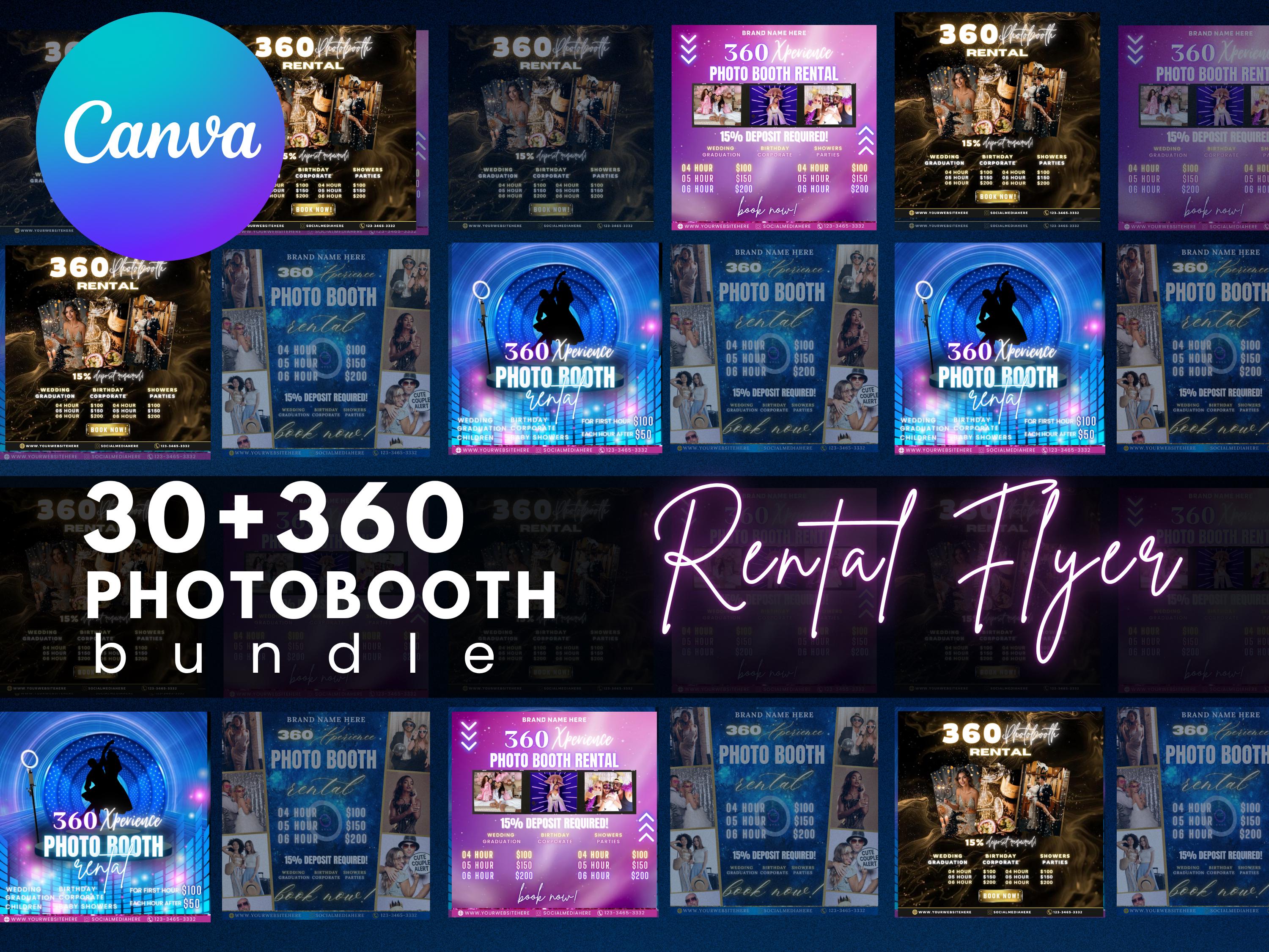 360 Photo Booth Rental Flyers Bundle, 360 Photobooth Templates, 360 ...