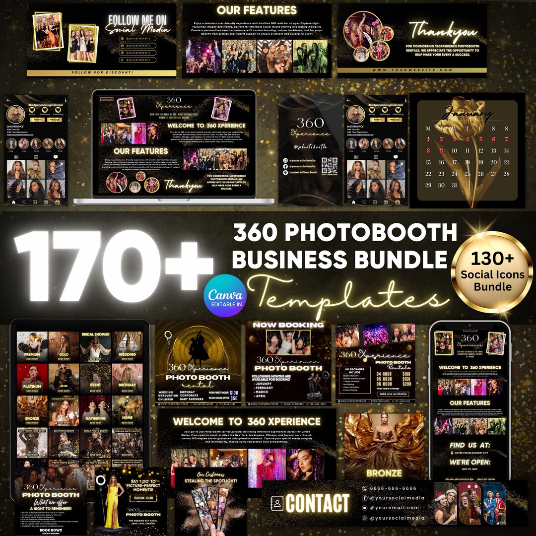 360 Photo Booth Business Bundle, Acuity Scheduling Templates, 360 ...