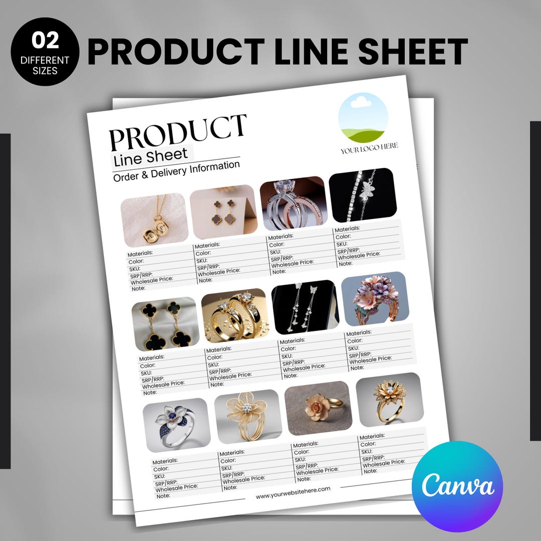 Editable Product Line Sheet Canva Template, Wholesale Line Sheet, Price ...