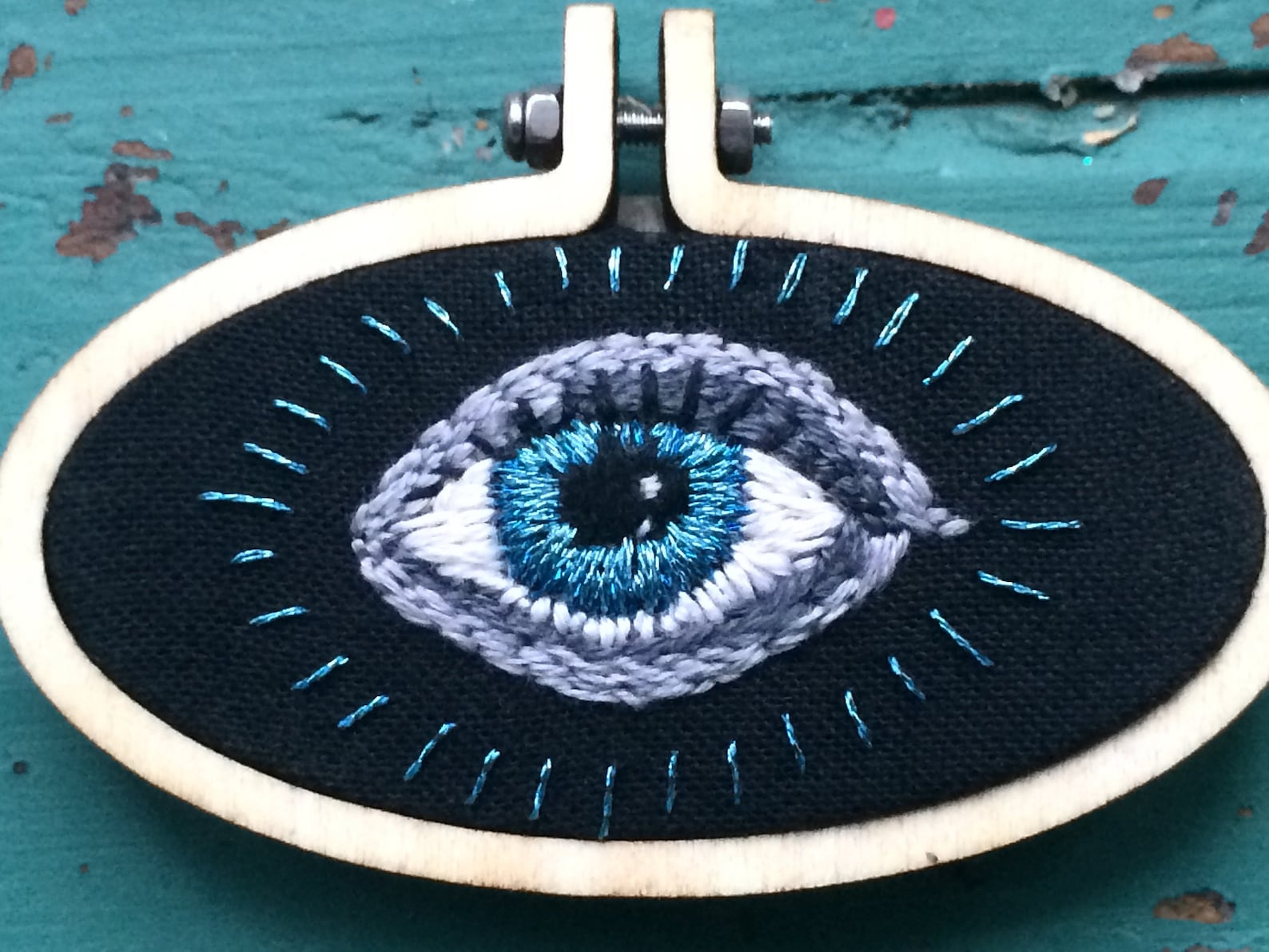 All-seeing Eye Embroidery Anatomical Art Mini Embroidery Evil Eye ...