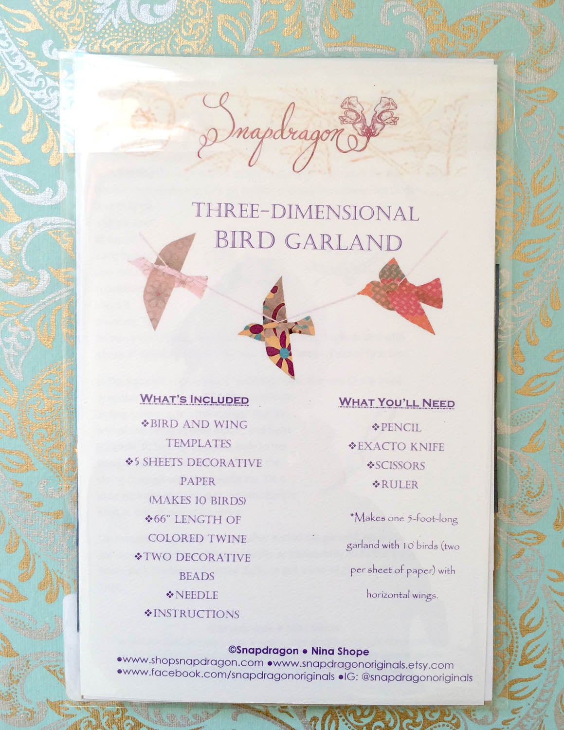 Paper Bird Garland - DIY Kit - Bird Garland Decor - Decorative Birds ...