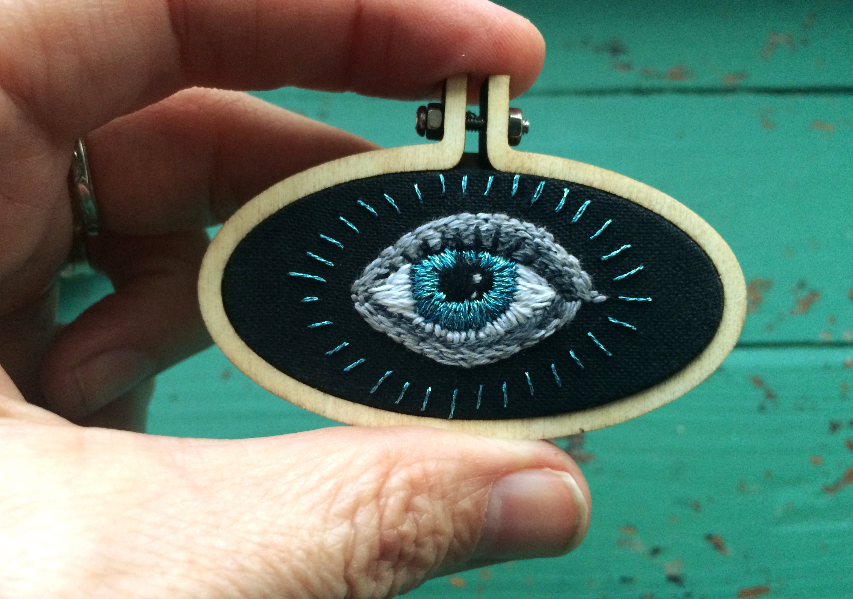 All-seeing Eye Embroidery Anatomical Art Mini Embroidery Evil Eye ...
