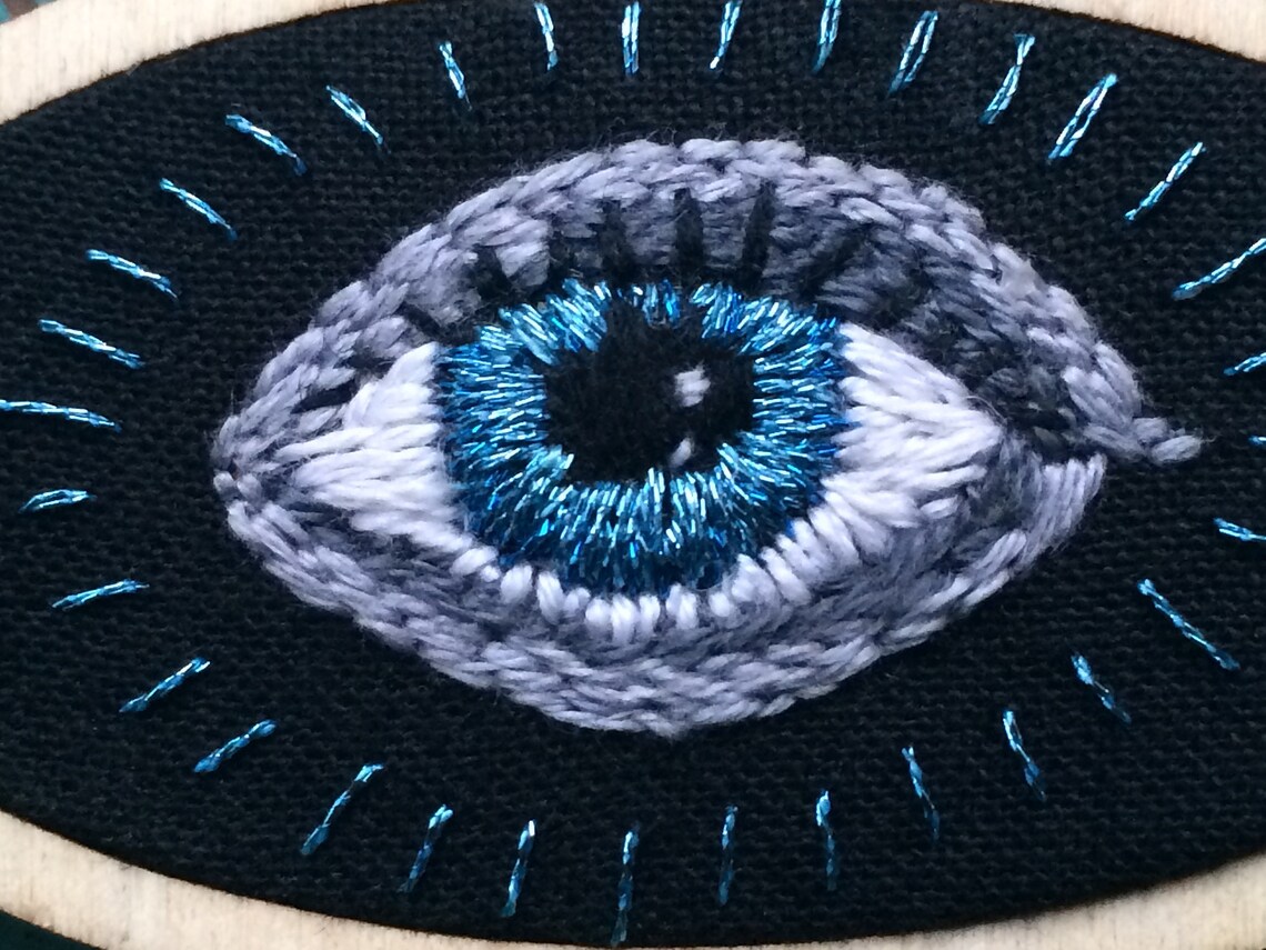All-seeing Eye Embroidery Anatomical Art Mini Embroidery Evil Eye ...