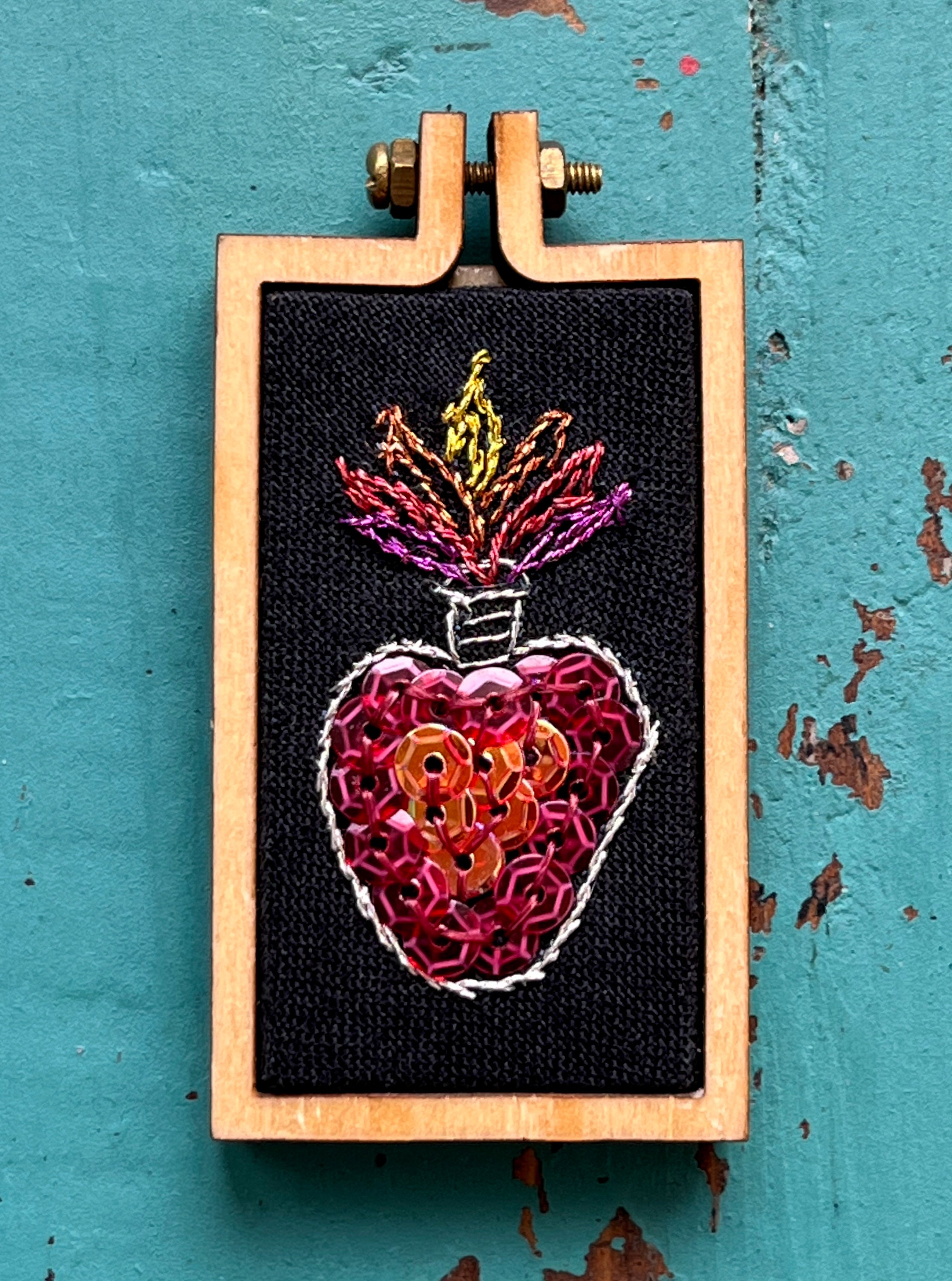 Sacred Heart Hoop Art Valentine Mini Embroidery Heart Art Valentines ...