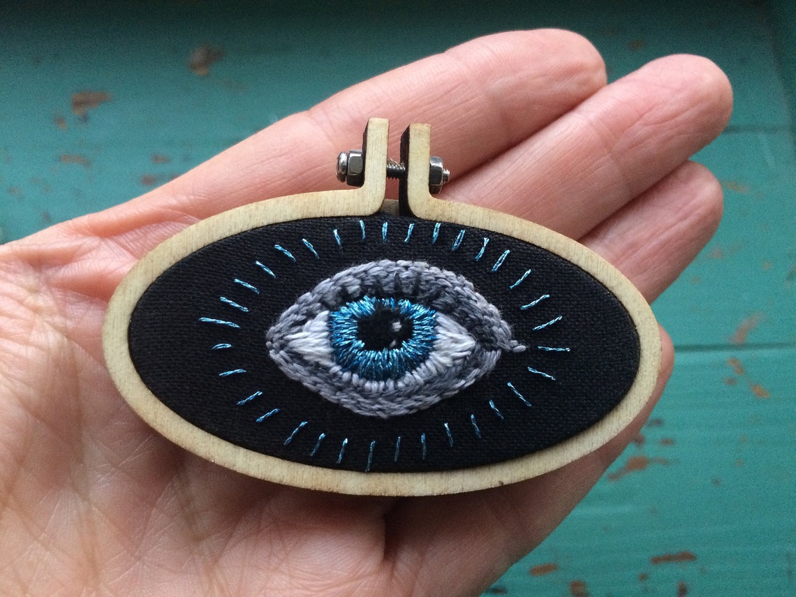 All-seeing Eye Embroidery Anatomical Art Mini Embroidery Evil Eye ...