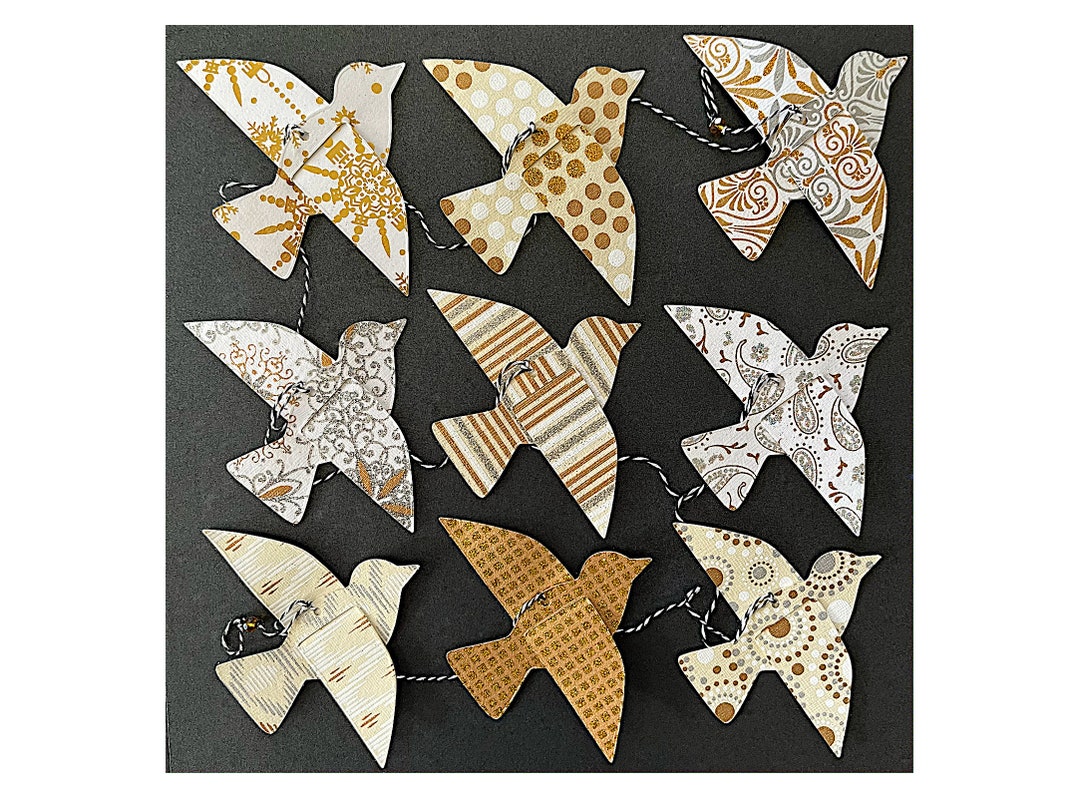 Paper Bird Garland GOLD & SILVER Wedding Garland Party Garland Bird ...