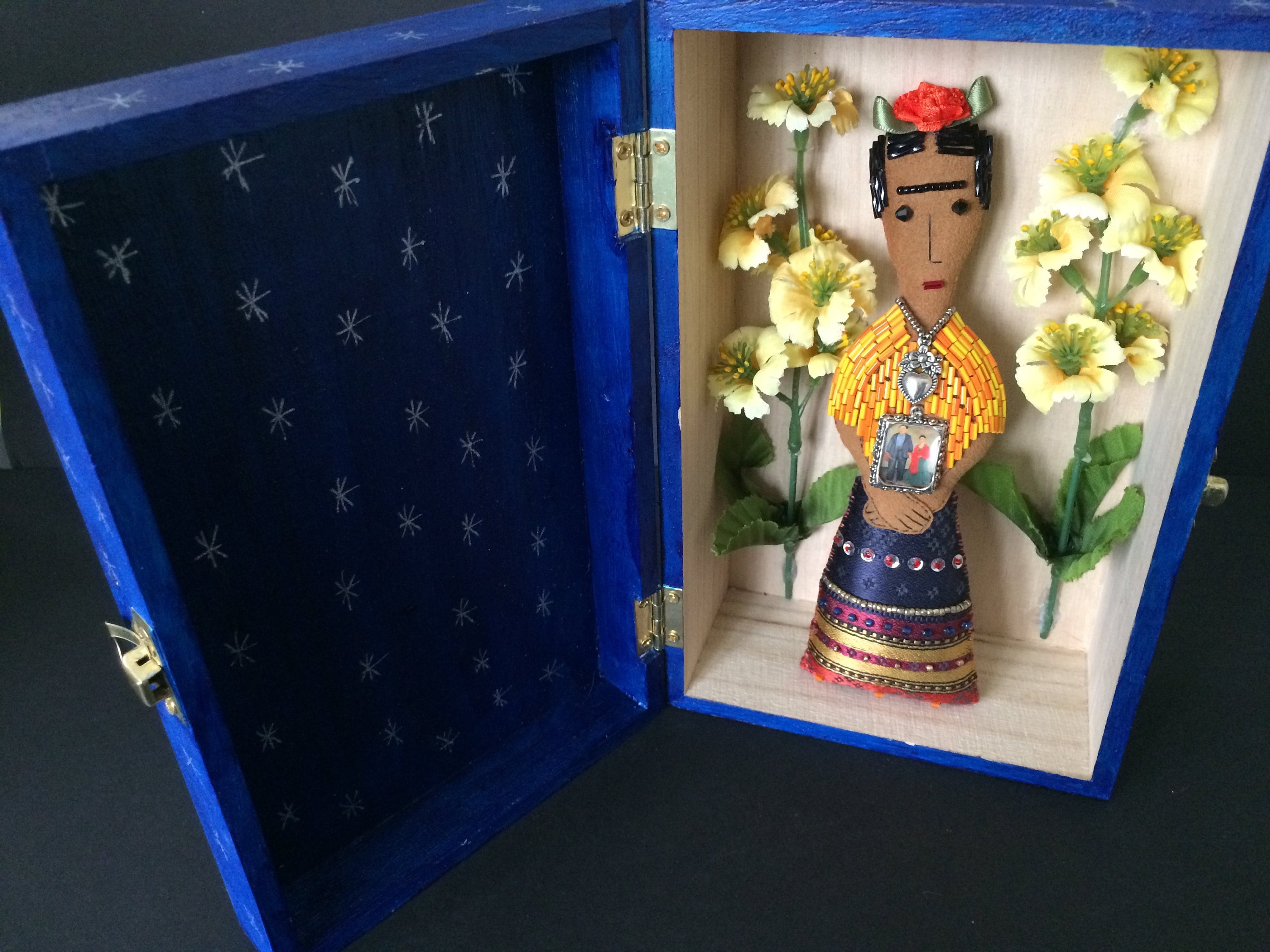 Nina's Frida Kahlo Doll - Nina's Frida Doll - Frida Kahlo Shrine Box ...