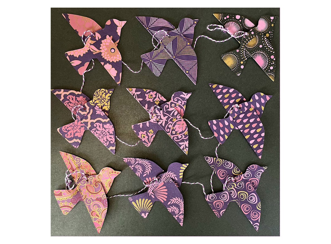 Paper Bird Garland PURPLES Wedding Garland Party Garland Bird Garland ...
