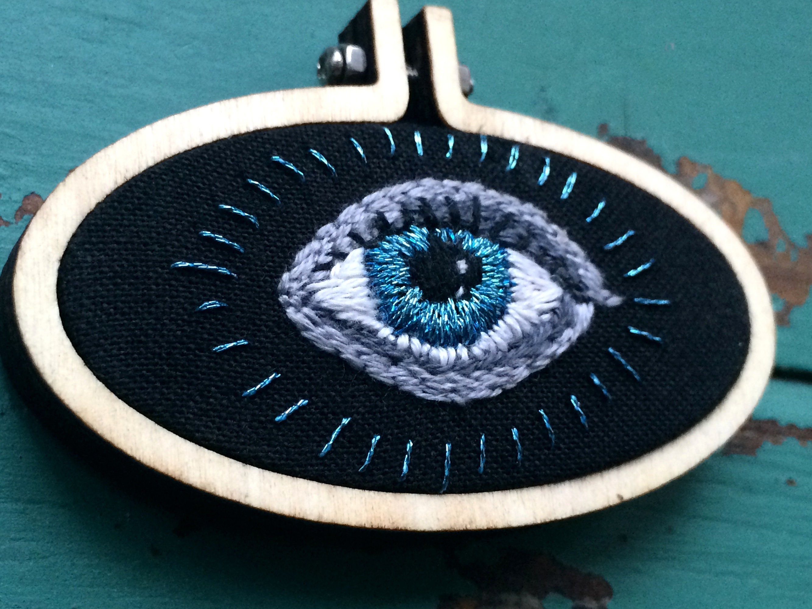 All-seeing Eye Embroidery Anatomical Art Mini Embroidery Evil Eye ...