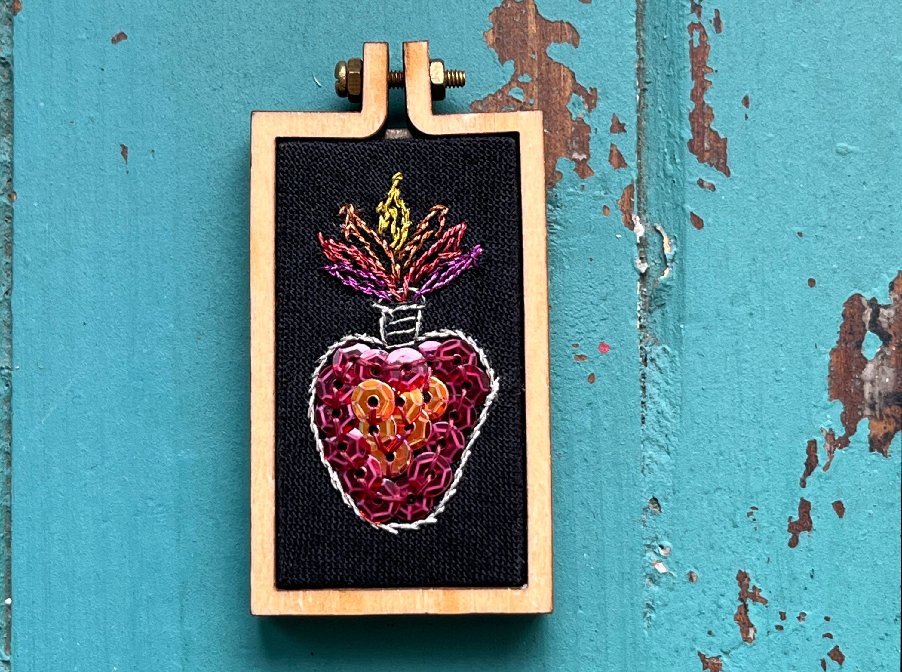 Sacred Heart Hoop Art Valentine Mini Embroidery Heart Art Valentines ...