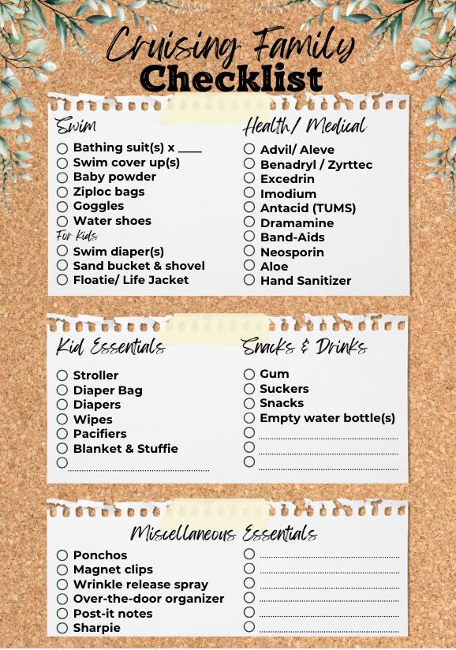 Pre-cruise Checklist, Cruise Essentials, Cruise Packing Checklist ...