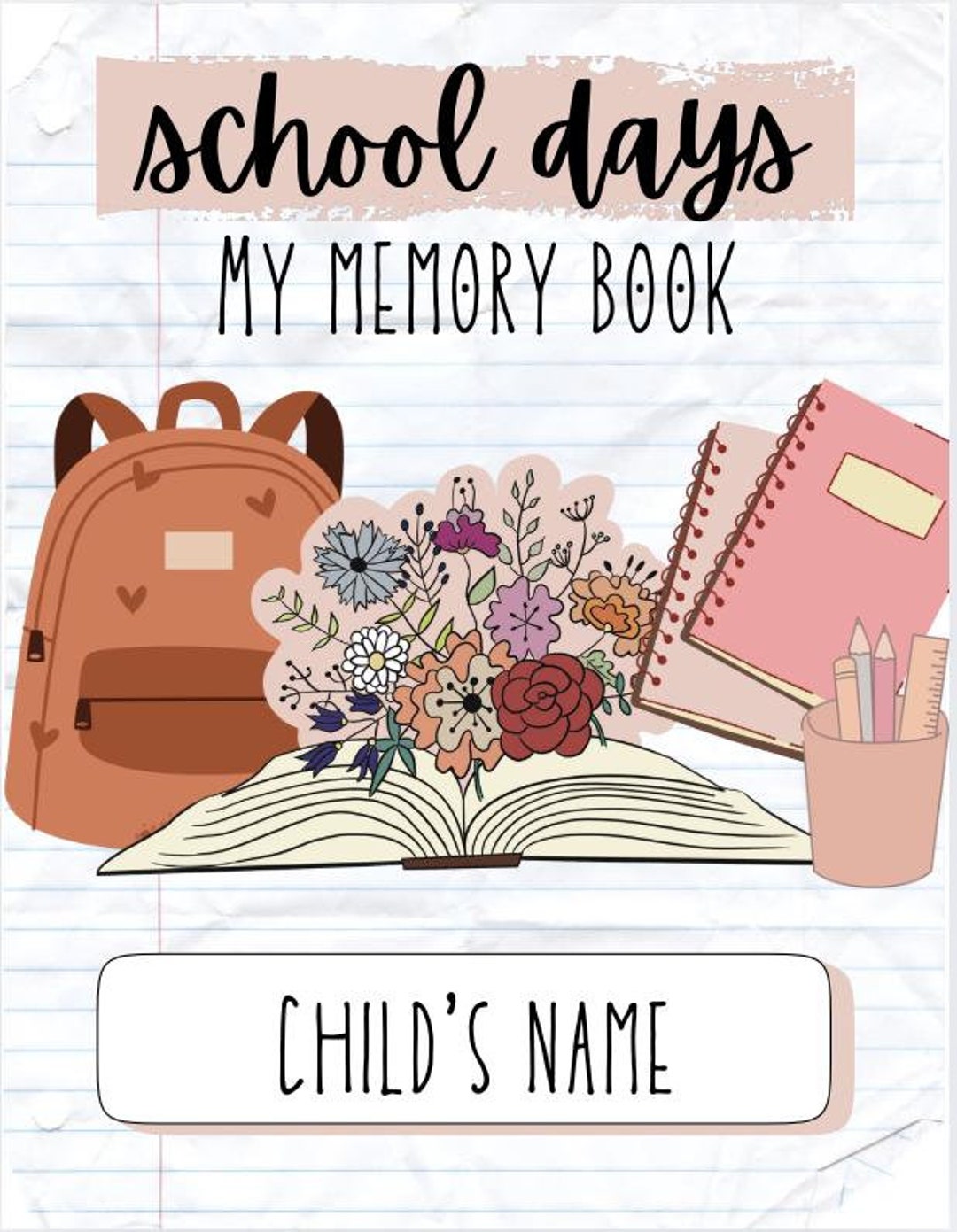 School Days Memory Book/ Guided Journal Template - Etsy