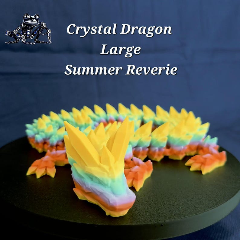Articulated Crystal Dragon Collectable – 3D Printed Articulated Fantasy ...