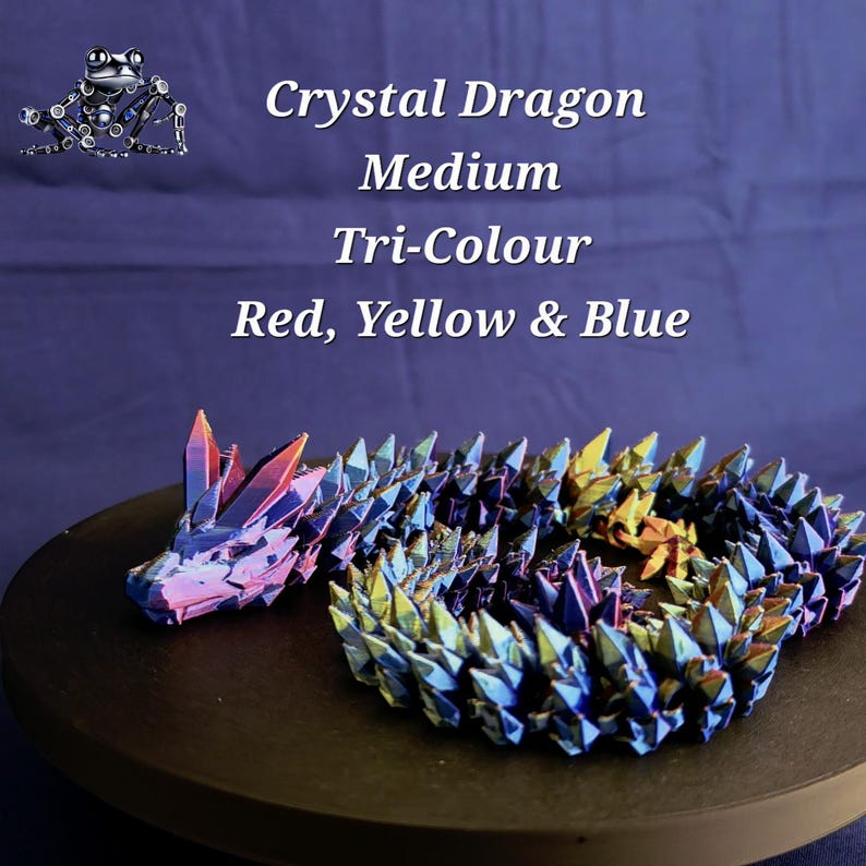 Articulated Crystal Dragon Collectable – 3D Printed Articulated Fantasy ...