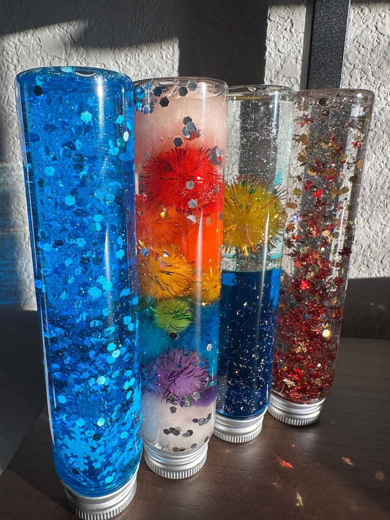 4 Seasons Sensory Tubes Calming Bottles, No Mess, Stress Relief, Fidget ...