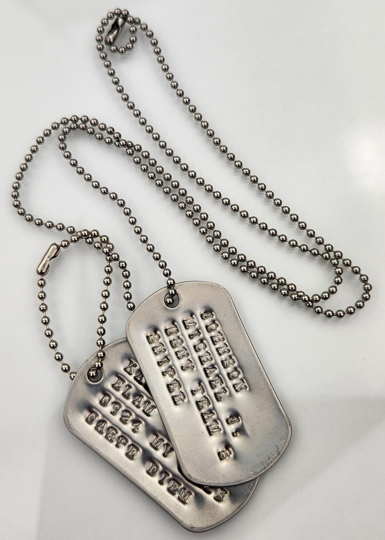 Custom WW2 Style Dog Tag: Personalized Debossed Stainless Steel ...