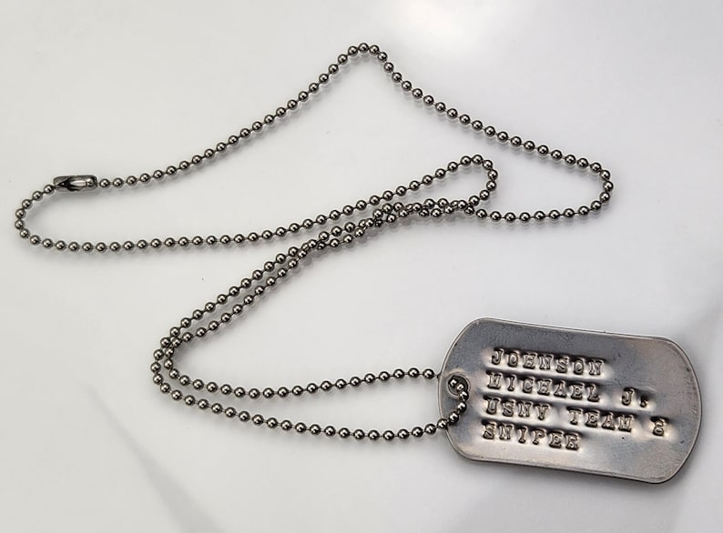 Custom Stamped WW2 Dog Tag, Personalized Stainless Steel Necklace - Etsy