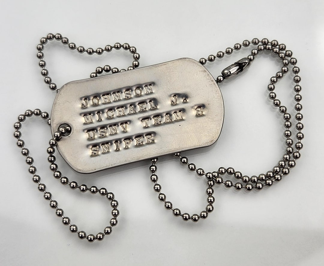 Custom Stamped WW2 Dog Tag, Personalized Stainless Steel Necklace - Etsy