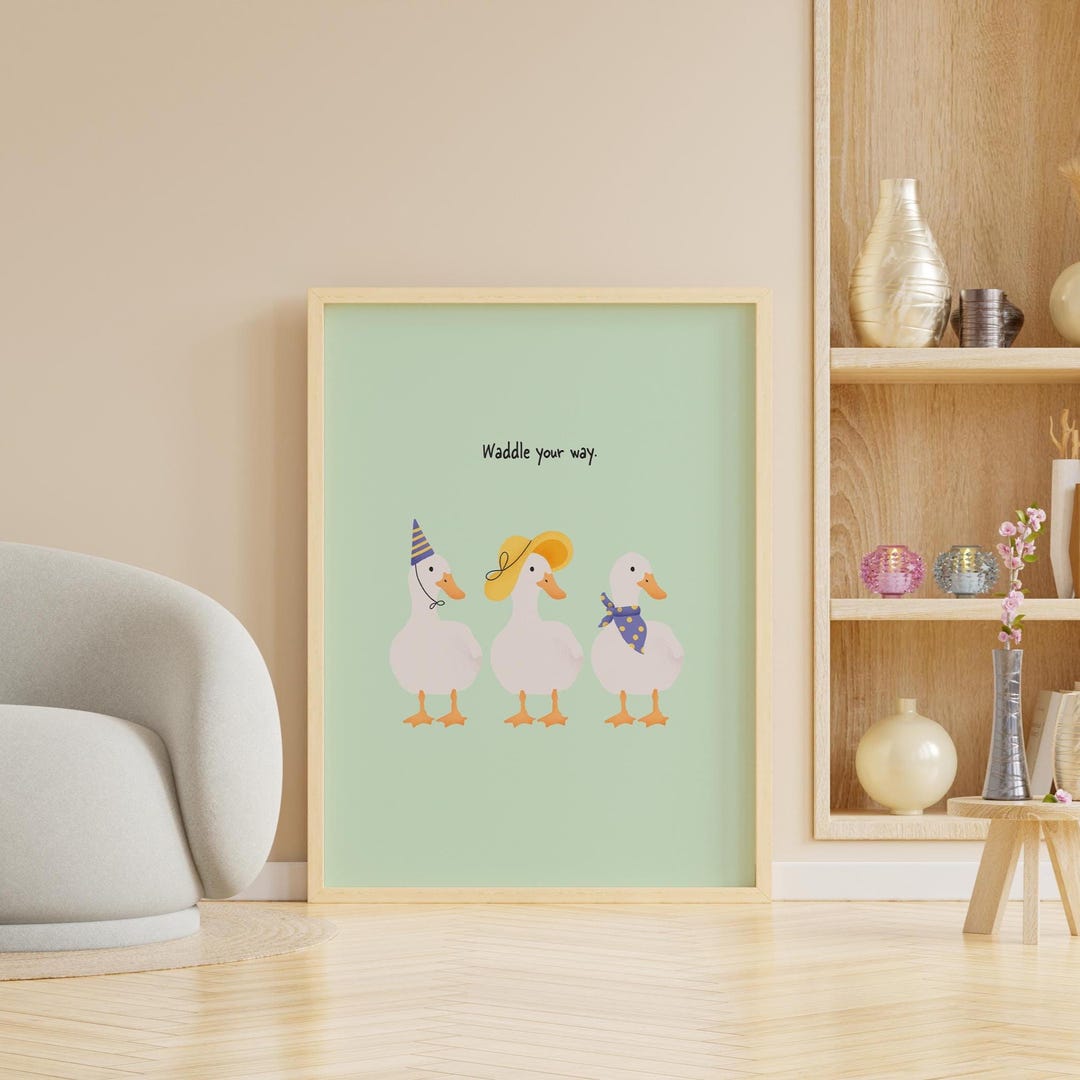 Printable Duck Motivational Quotes Affirmations Poster for Kids Bedroom ...