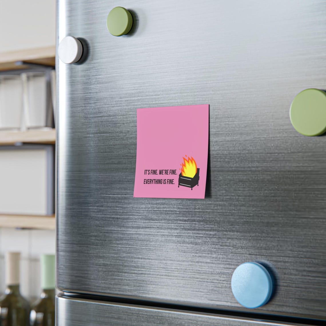 Humorous 'everything is Fine' Sticky Notes - Quirky Office Stationery ...